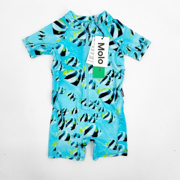 Molo | Swim | Molo Size 824m Swimsuit Fish Print And Zip Closure Upf 5 ...